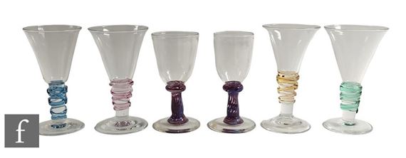 Anthony Stern | A pair of late 20th Century studio glass wine glasses ...