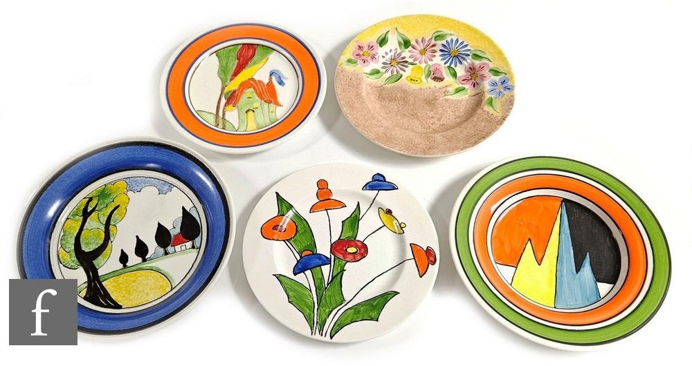 Clarice Cliff | A group of contemporary Bizarre Craft pottery plates by ...