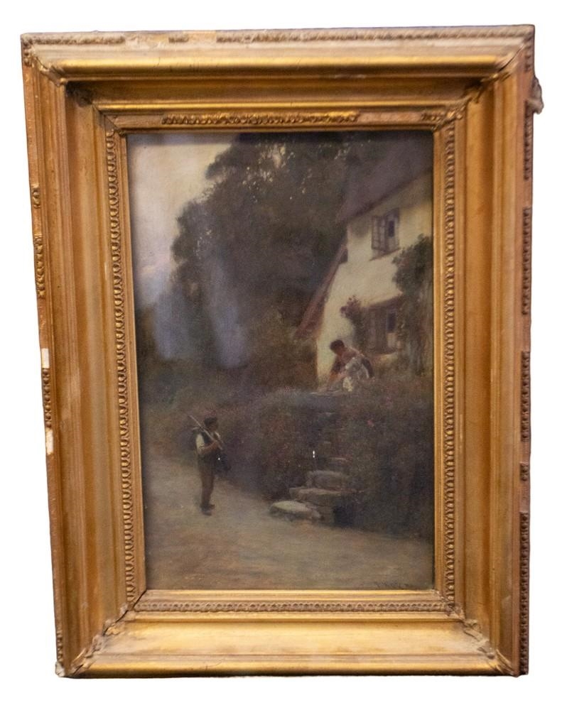 John White | Returning Home (cottage scene) | MutualArt