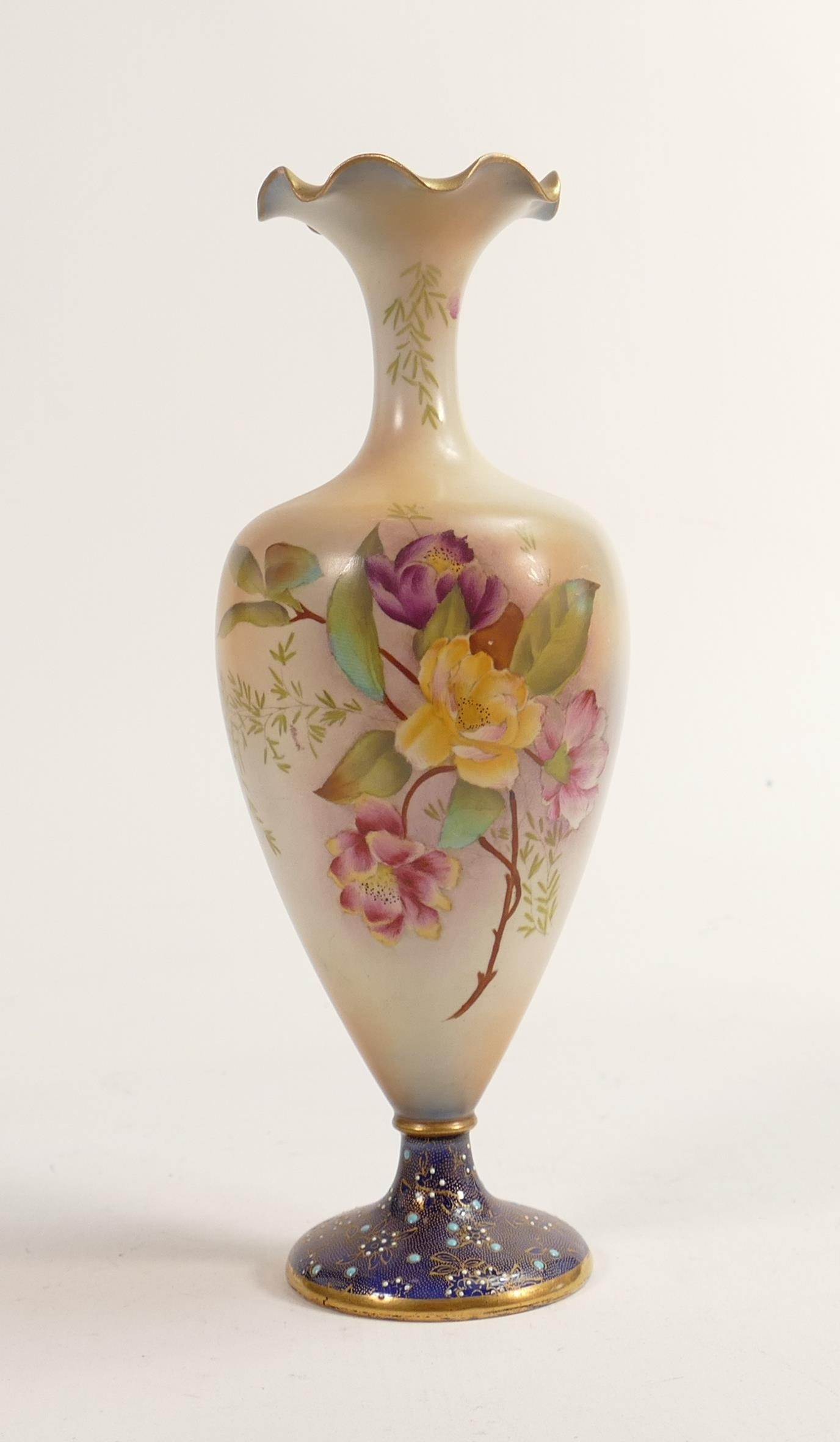 Robinson | Carlton Blush ware vase with floral Camelia decoration, by ...