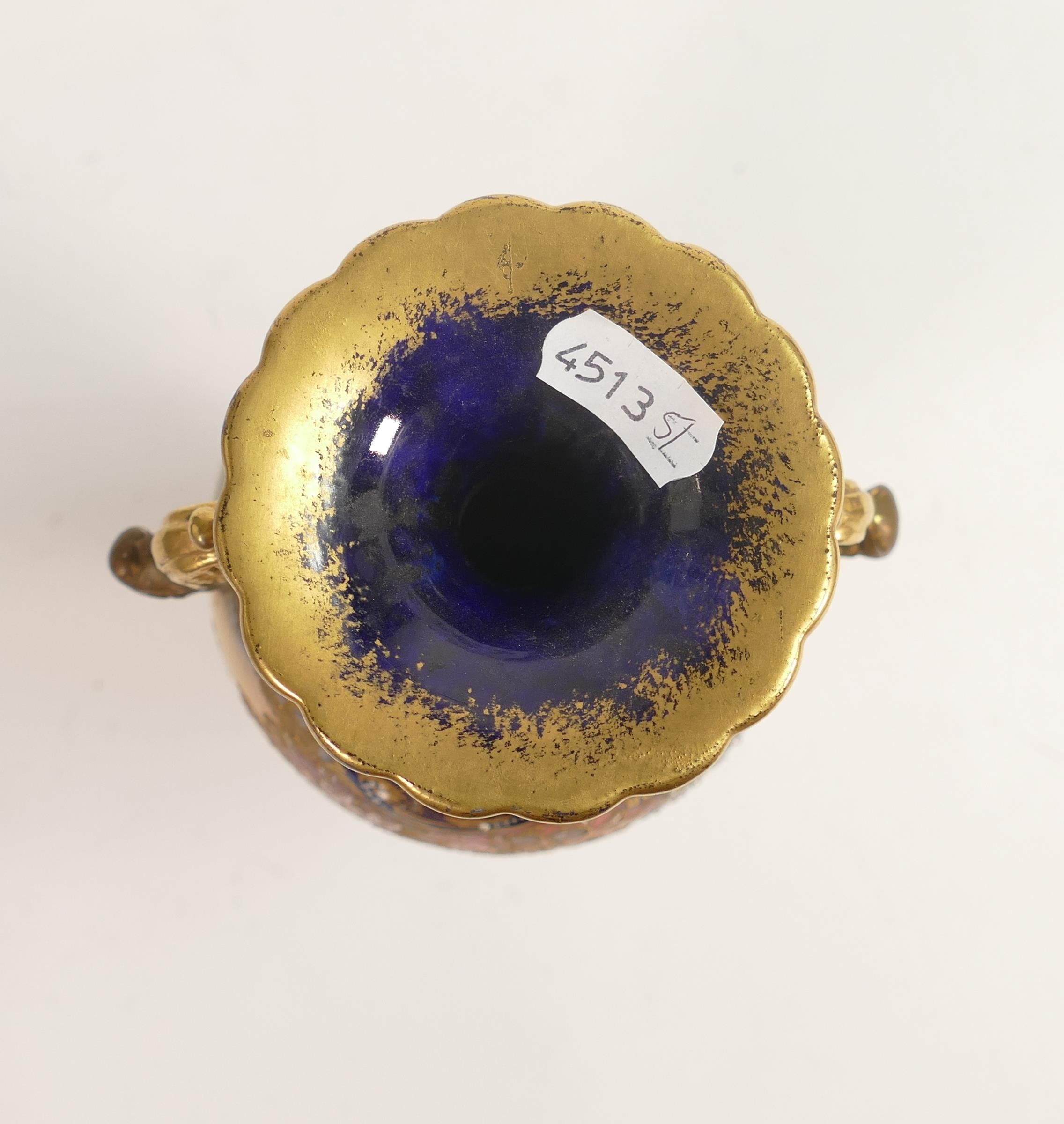 Robinson | Carlton Blush ware twin handled vase with floral ...