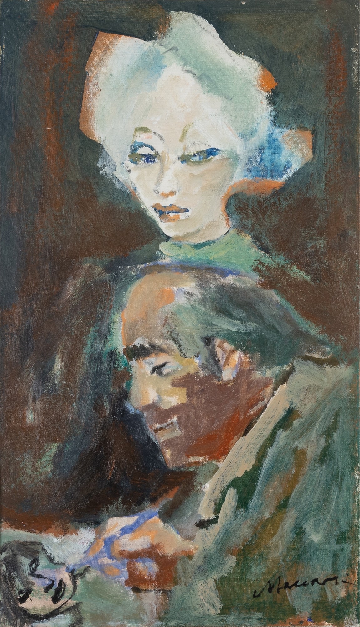 Mino Maccari | Autoritratto con modella 1970 (1970) | MutualArt