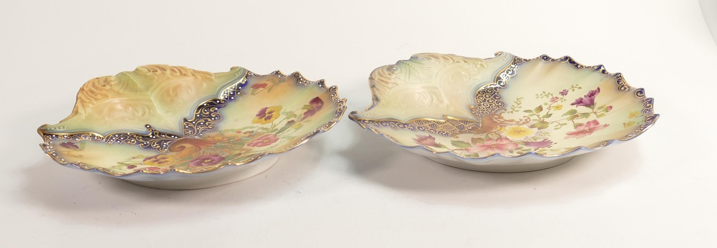 Robinson | Carlton Blush ware scalloped entrée dishes with floral ...