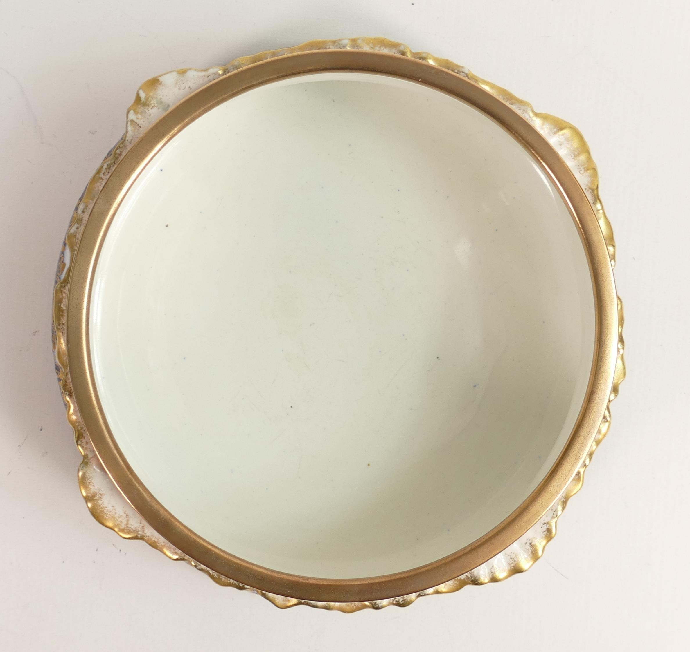 Robinson | Carlton Blush ware metal mounted fruit bowl with blue ...