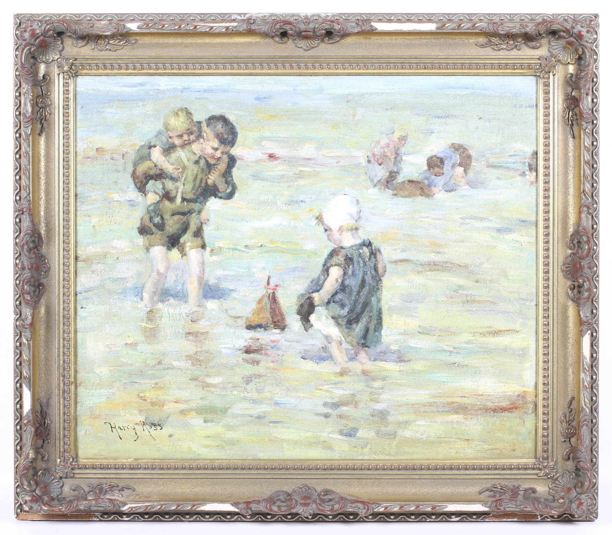 Harry Ross | Pond yacht in the sea shallows | MutualArt