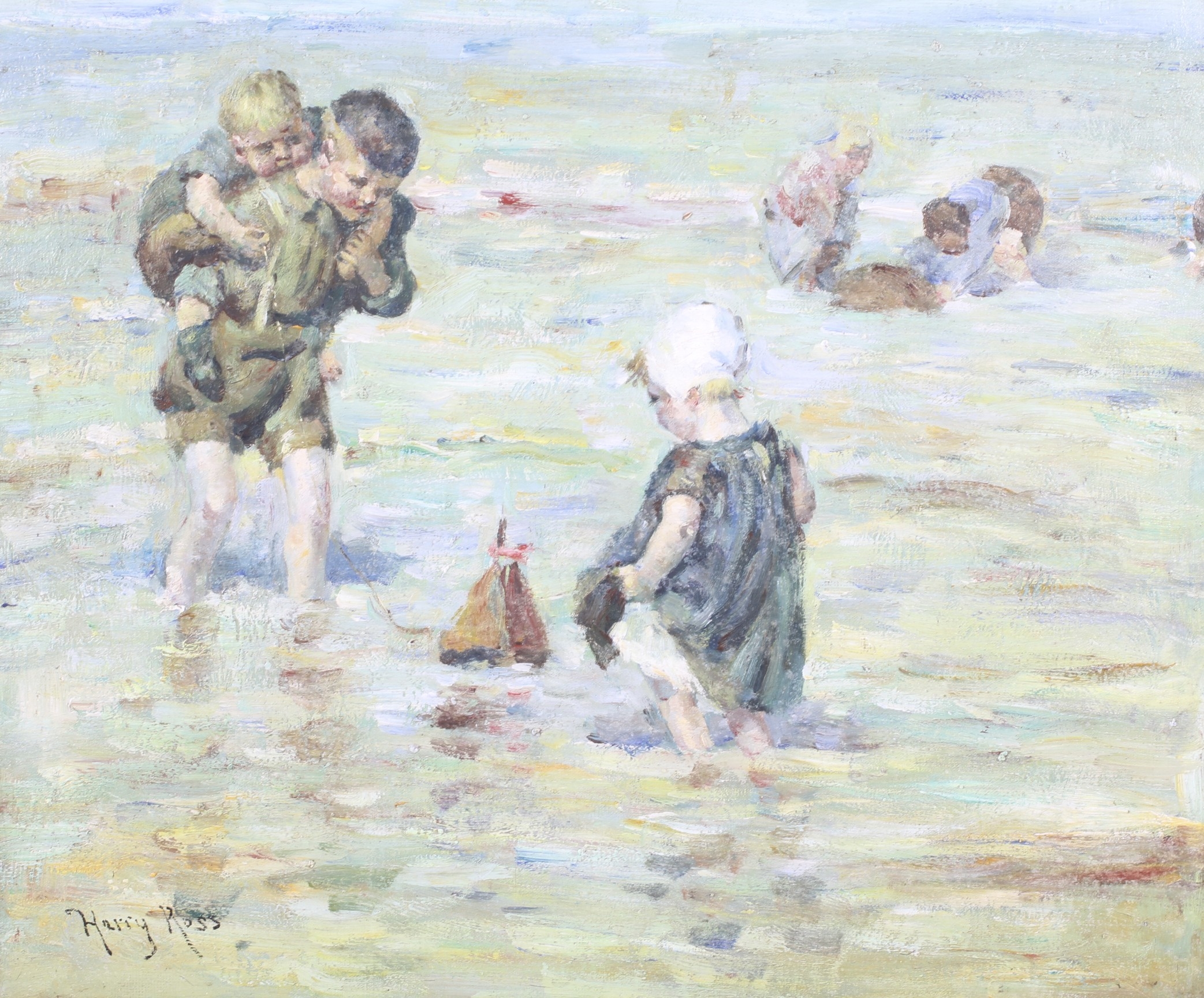 Harry Ross | Pond yacht in the sea shallows | MutualArt