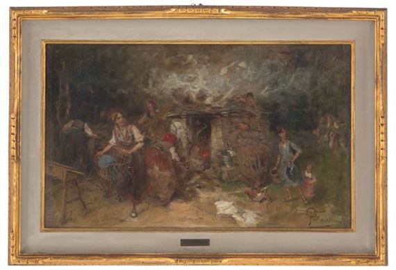 Giovanni Battista Todeschini | WOMEN IN THE COURTYARD | MutualArt