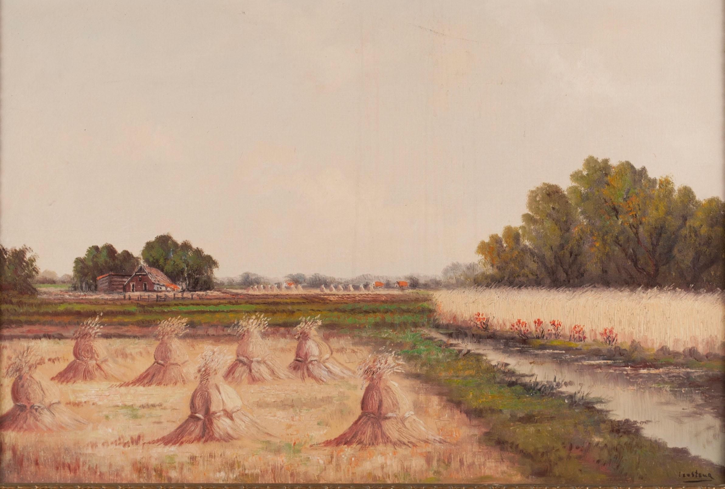 Dutch School, 20th Century | Rural scene with haystacks | MutualArt