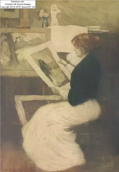 Manuel Robbe | French 1872-1936 - Femme a l'estampe | MutualArt