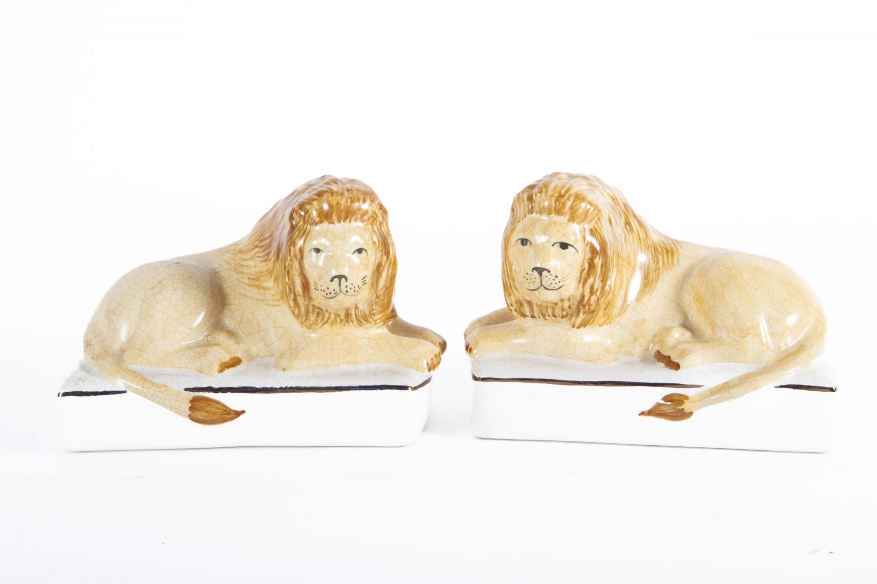 Staffordshire | Staffordshire Ceramic Lion Figures | MutualArt