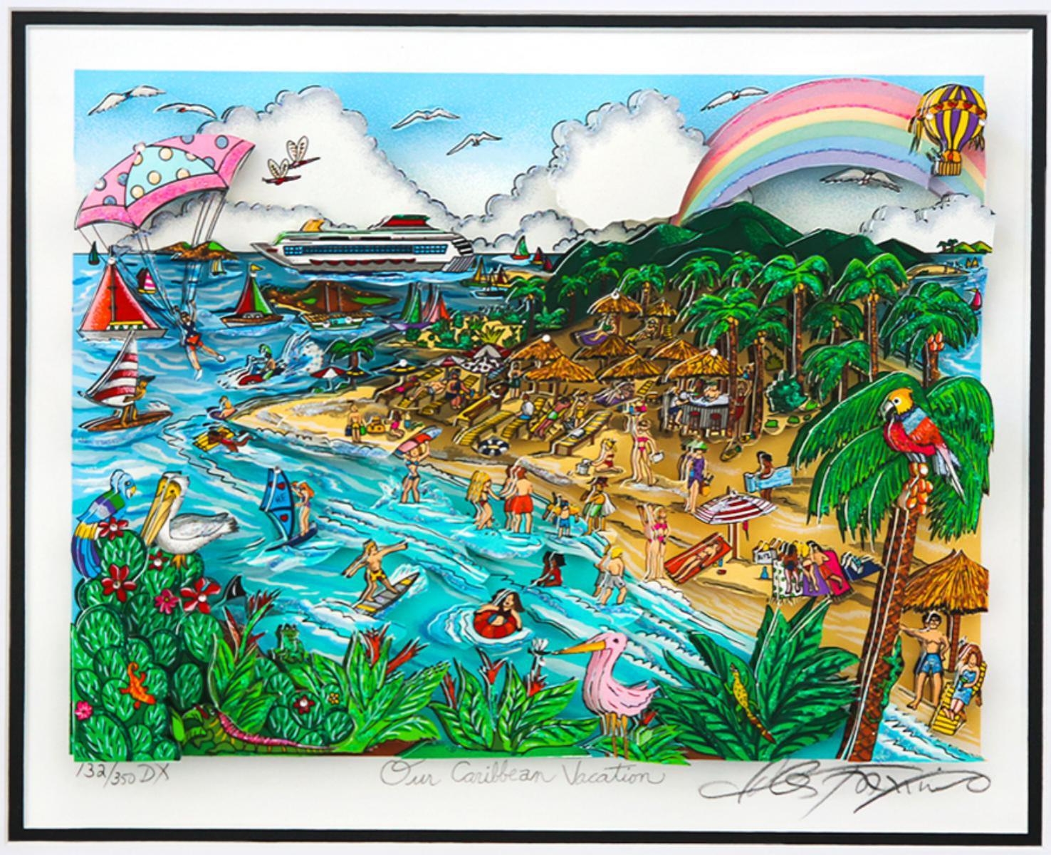 Charles Fazzino | Our Caribbean Vacation (Black) | MutualArt