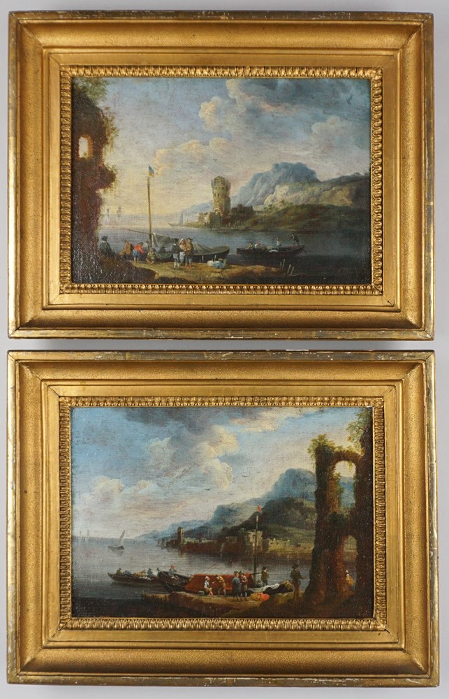 Italian School, 18th Century | 2 italienische Hafen-Capricci | MutualArt