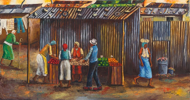 George Velaphi Mzimba | African Market Scene | MutualArt