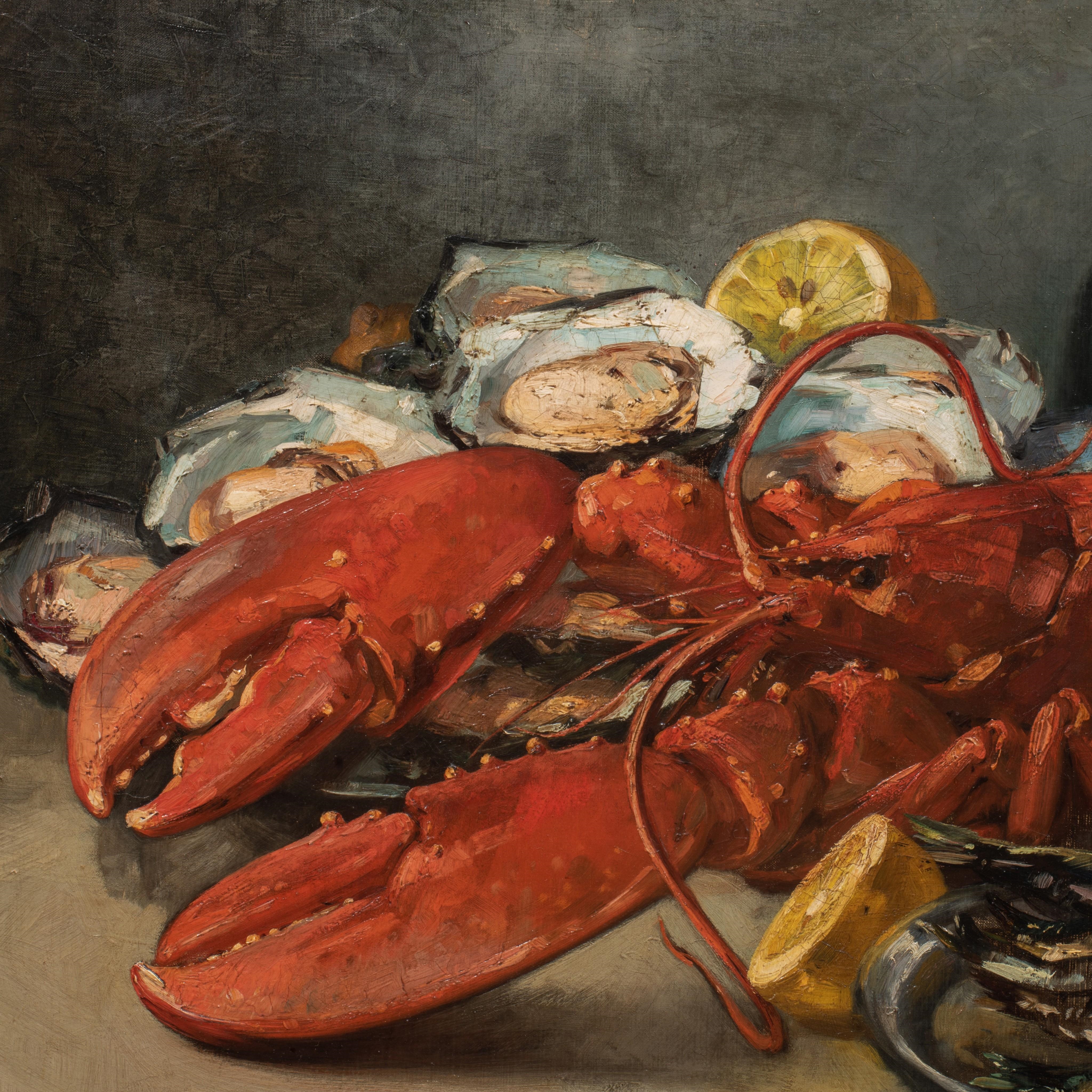 Edouard Chappel | Still Life With Lobster And Oysters | MutualArt