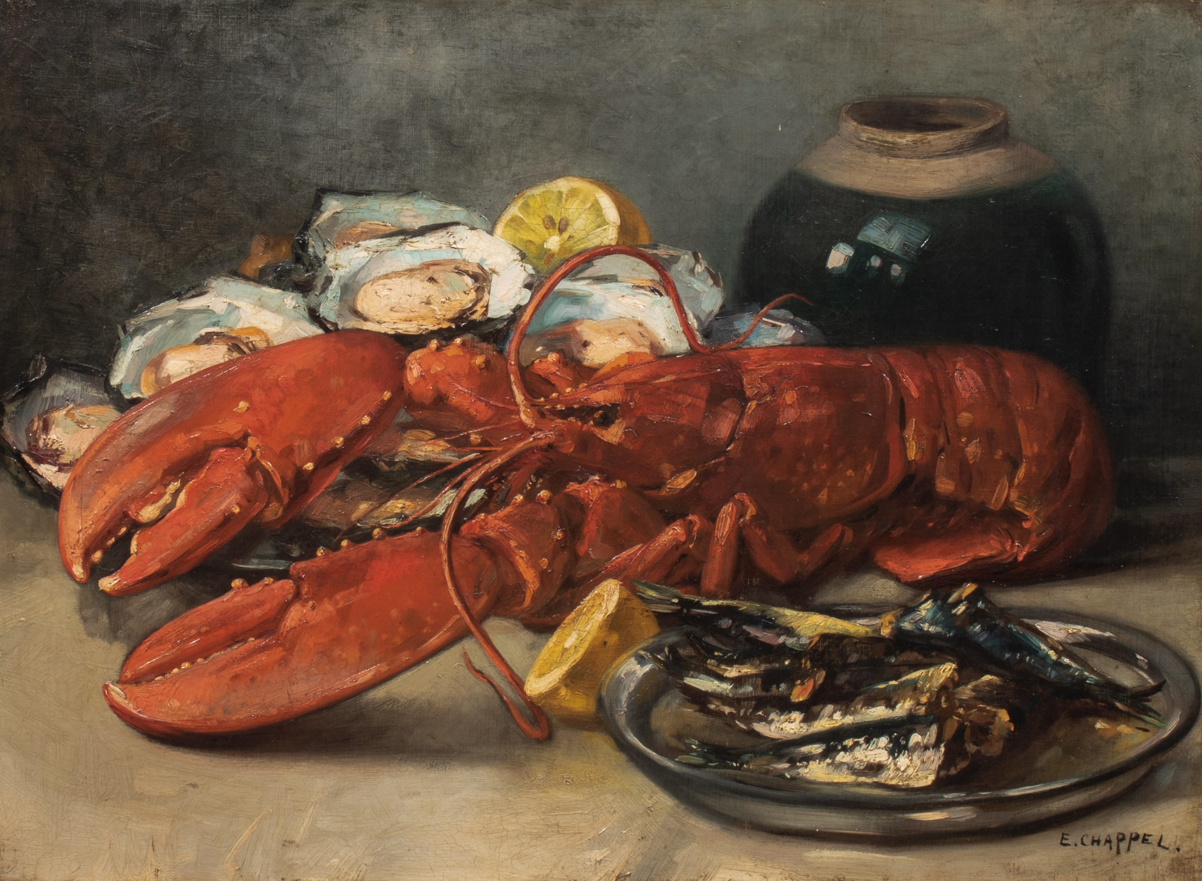 Edouard Chappel | Still Life With Lobster And Oysters | MutualArt