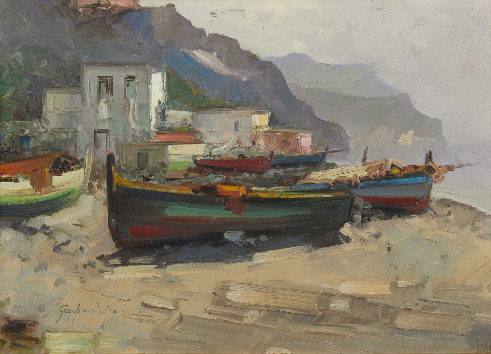 Giuseppe Gagliardi | Seascape with boats | MutualArt