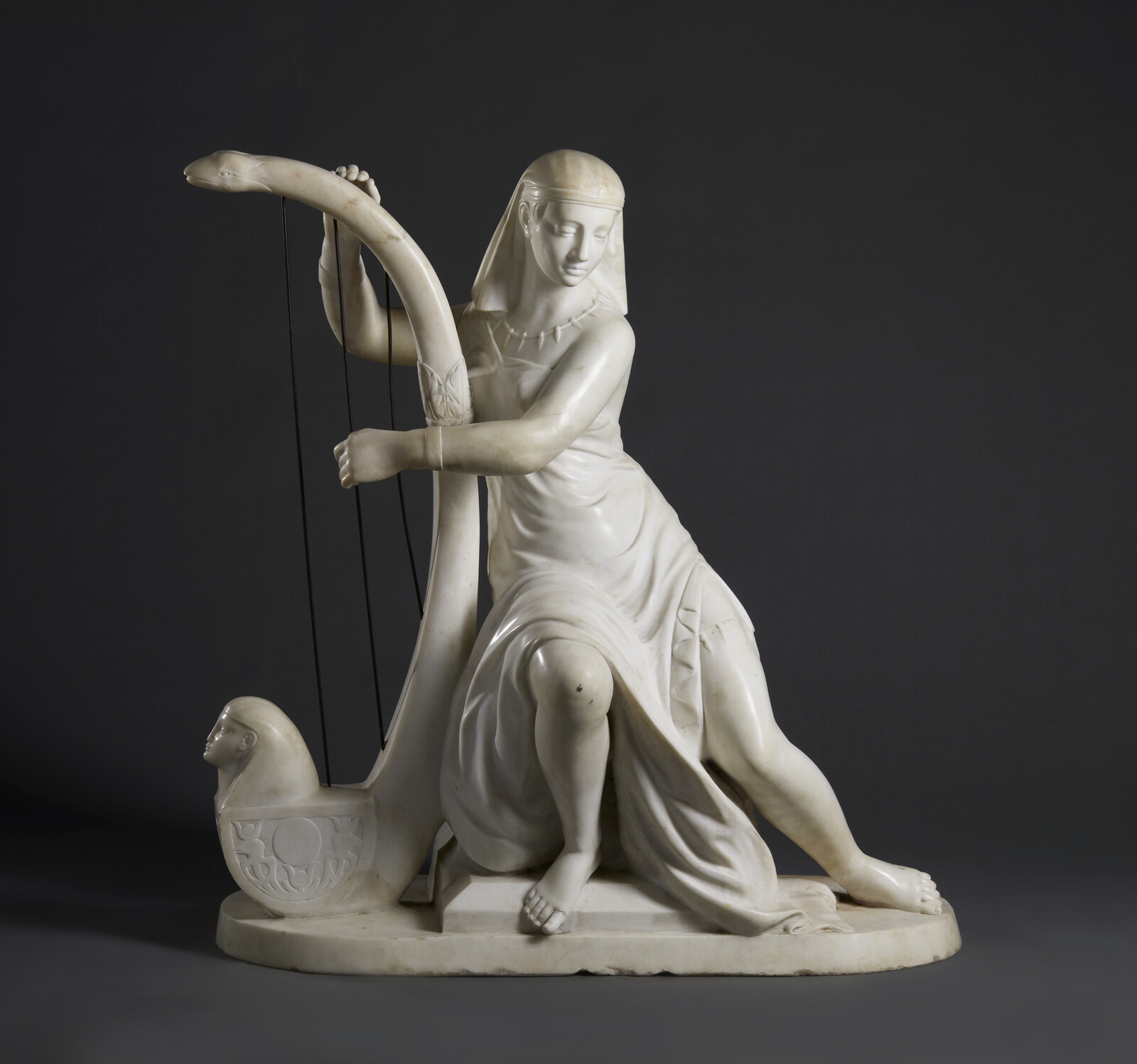 Italian School, 19th Century | Egyptian harp player | MutualArt