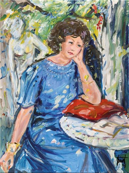 Georg Günther Zeuner | Bettina in the garden (1978) | MutualArt