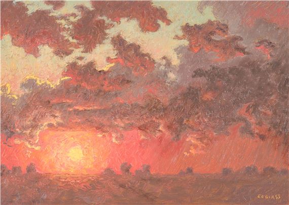 Emerson Everett Glass | An Untitled Impressionist Sunset Landscape ...