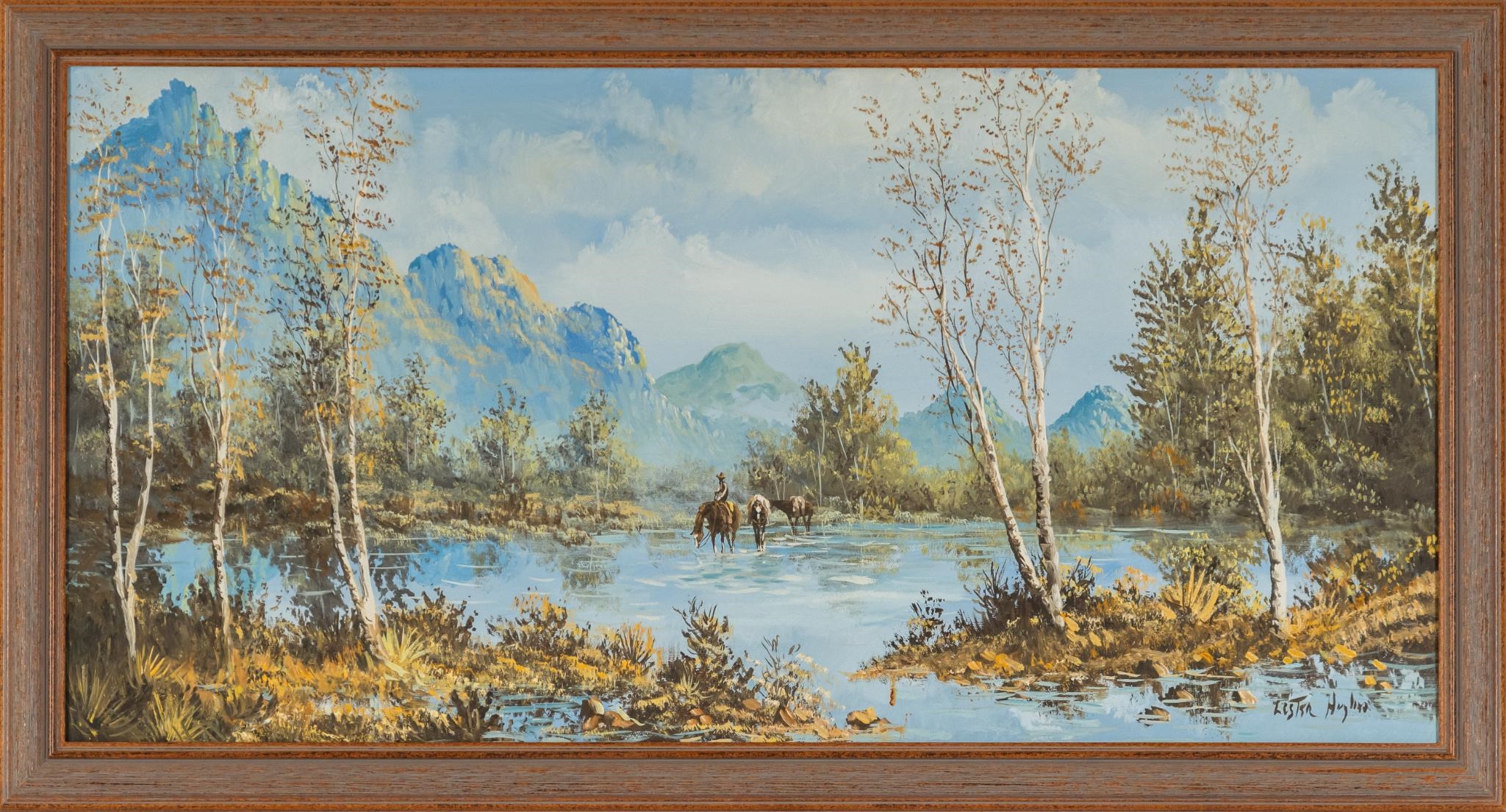 Lester Hughes | Watering the Horses | MutualArt