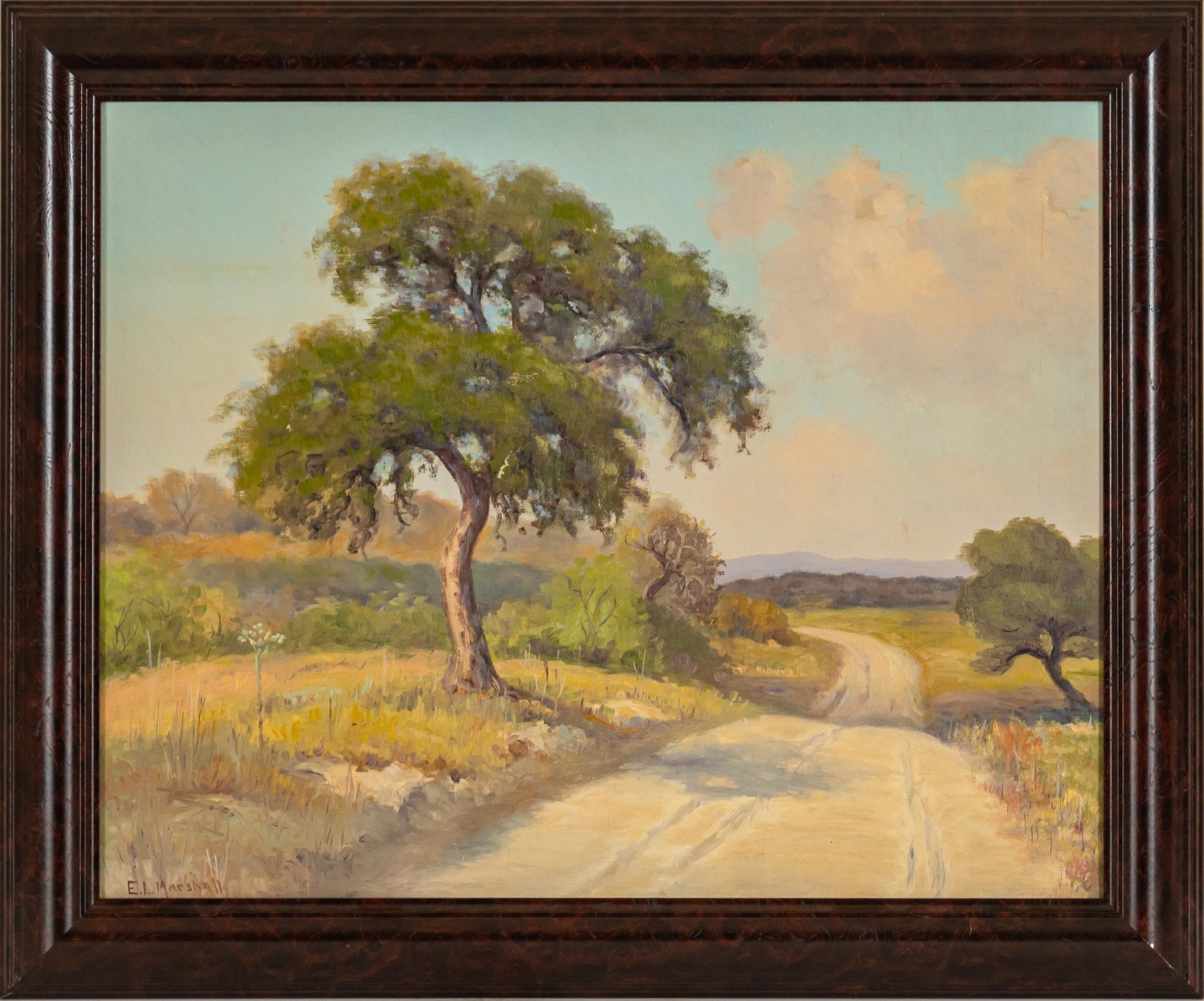 Edwin L. Marshall | Texas summer landscape with road | MutualArt