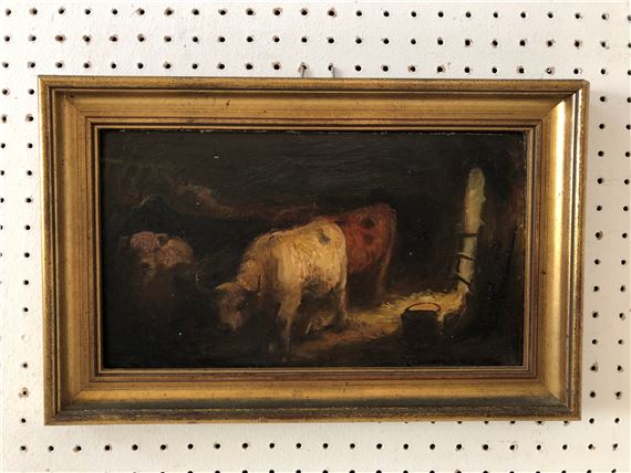 Joseph Denovan Adam, Jr. | - Cows in a barn with light from the doorway ...