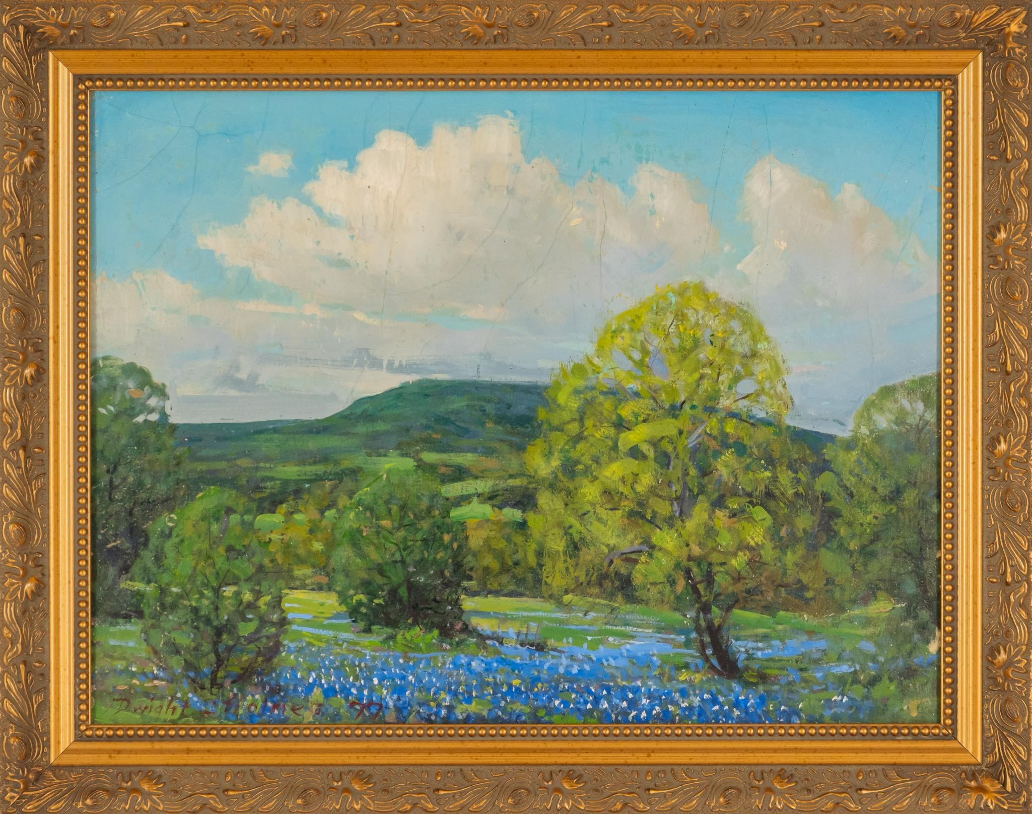 Dwight C. Holmes | Bluebonnets landscape | MutualArt