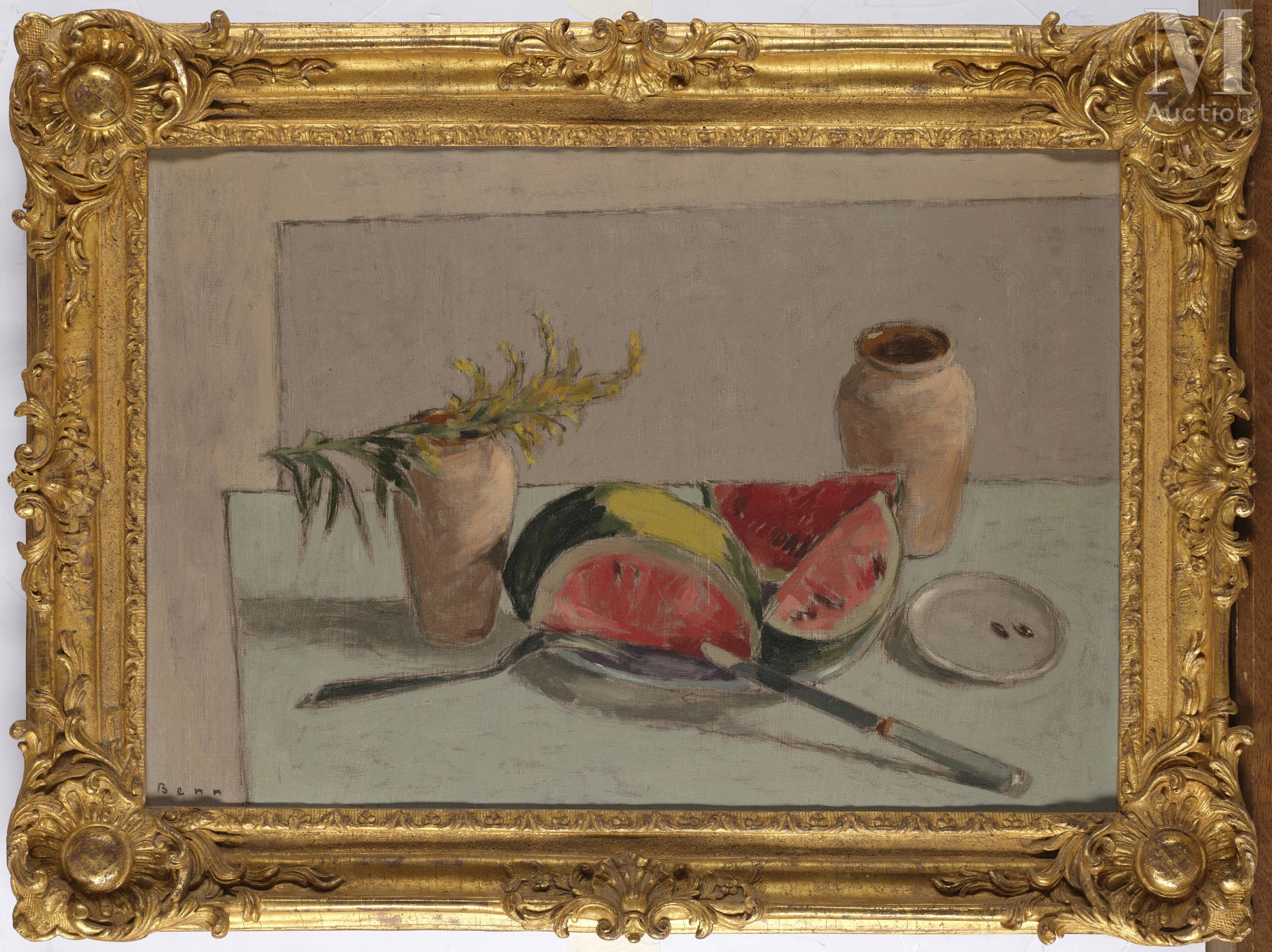 Bencion Benn Rabinowicz | Nature morte à la pastèque | MutualArt