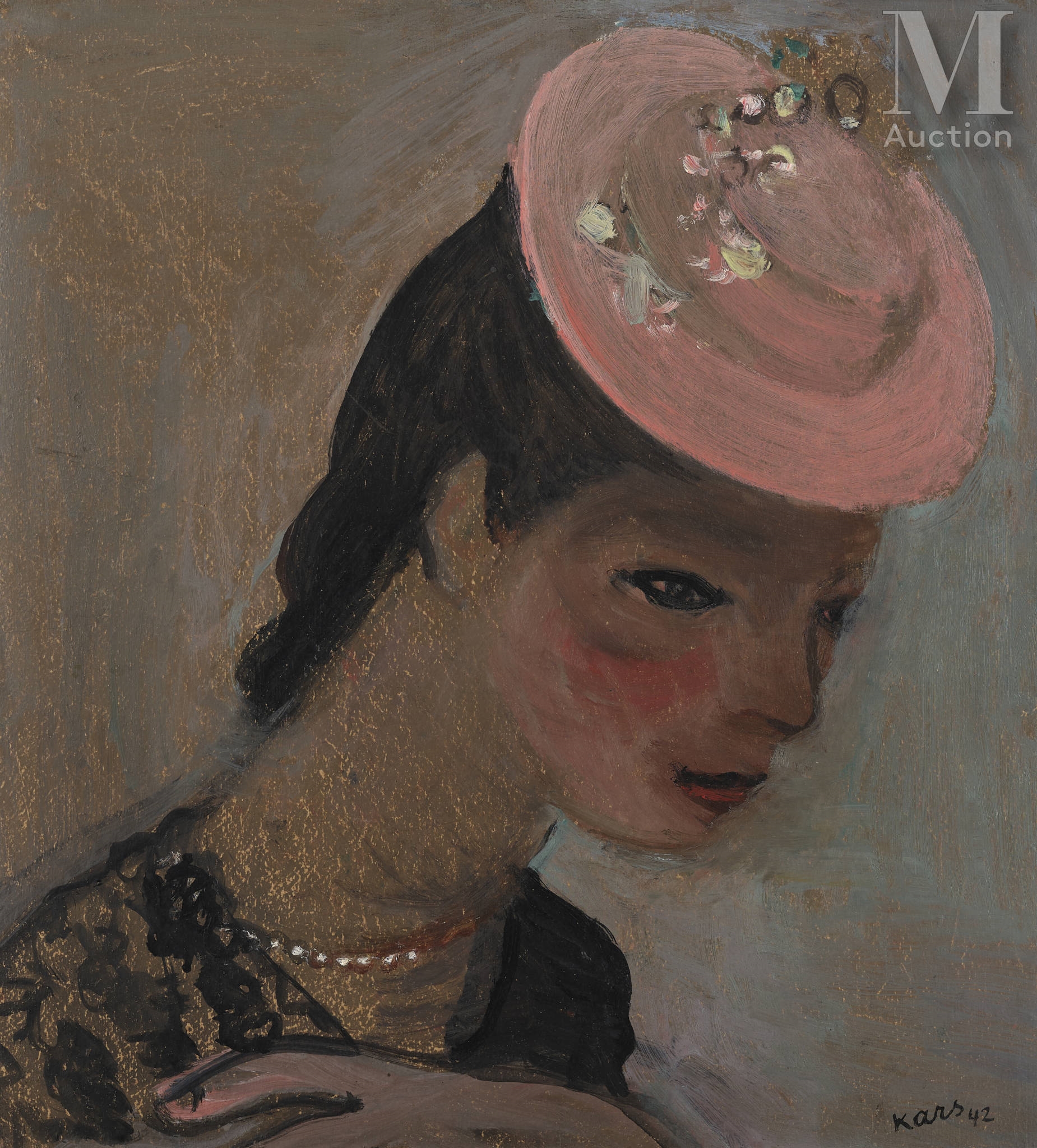 Georges Kars | Portrait de femme au chapeau | MutualArt