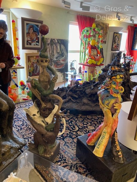 Isabelle Richard | Aboriginal figure with cat, monkey and snake | MutualArt