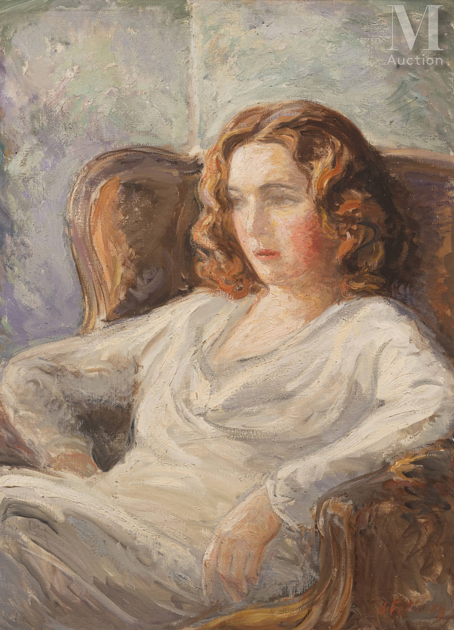 Serge Fotinsky | Portrait de femme assise | MutualArt