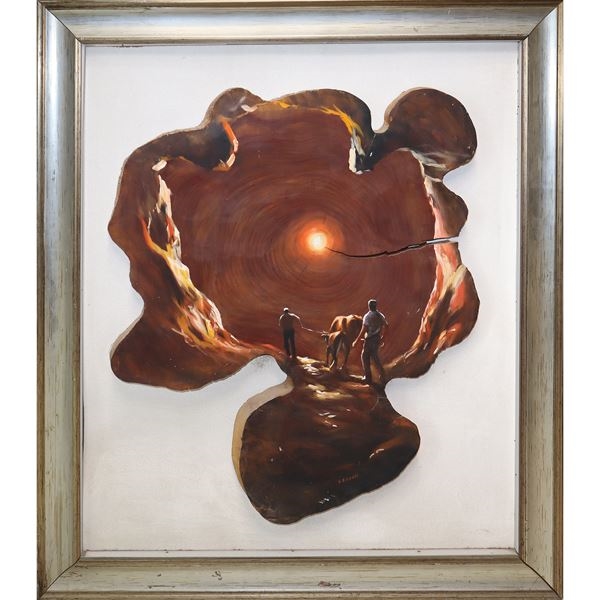 Vittorio Ribaudo | Plowing with oxen and characters | MutualArt