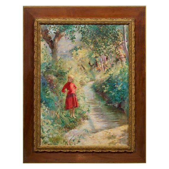 René Gerin | Young girl in the garden (1891) | MutualArt