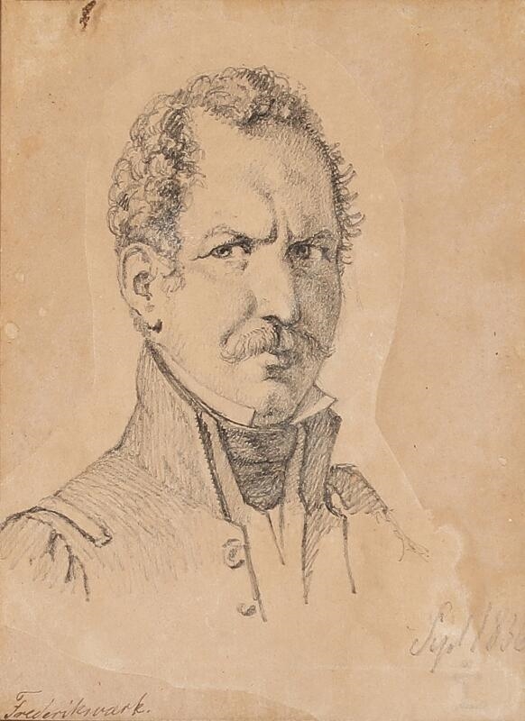 Johan Thomas Lundbye | Portrait of major Grove (1836) | MutualArt