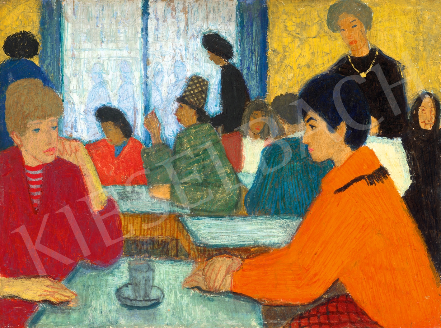 Béla Czene | Conversation in a Café at Pest | MutualArt