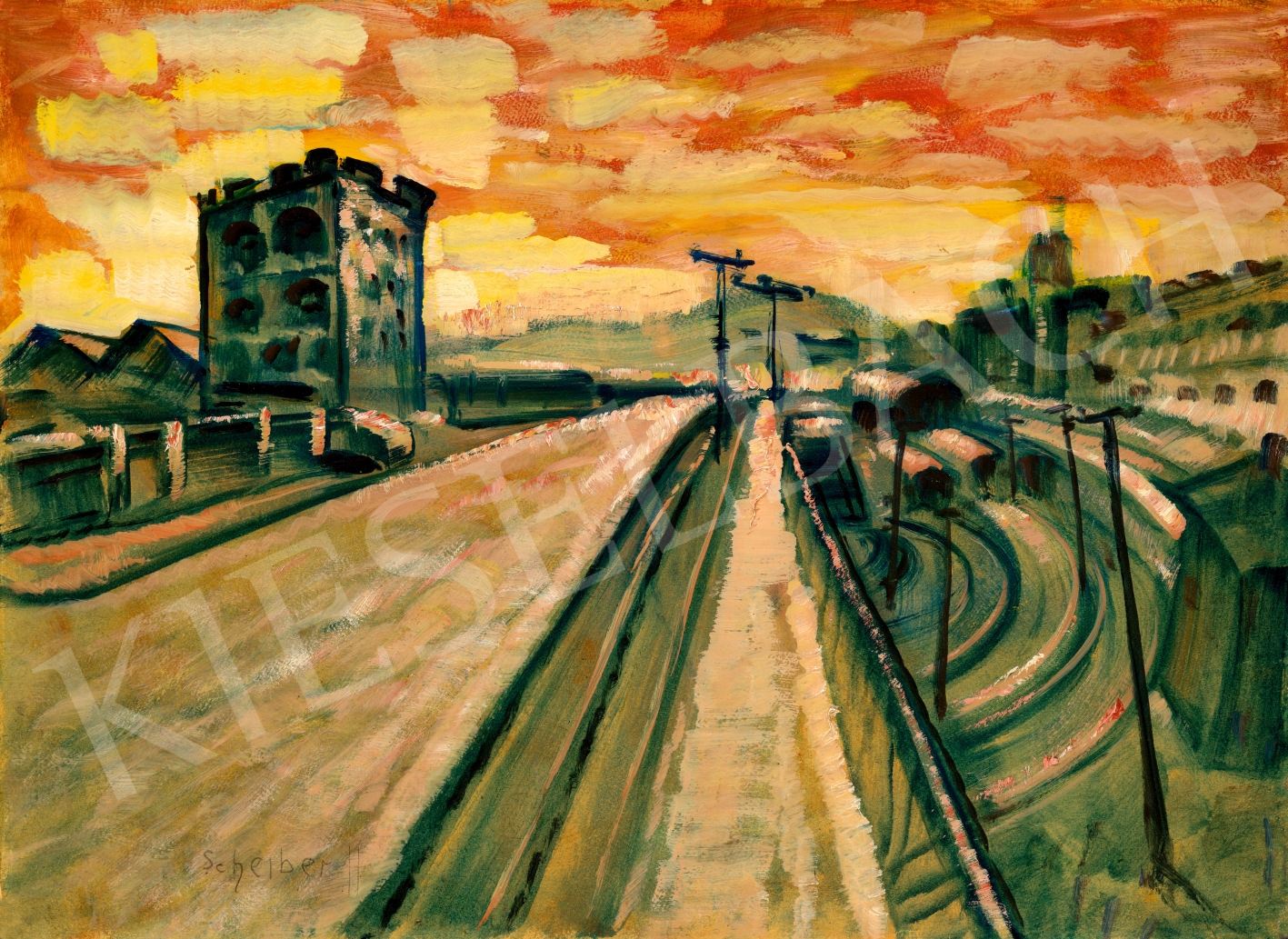 Hugó Scheiber | Railroad Crossing | MutualArt