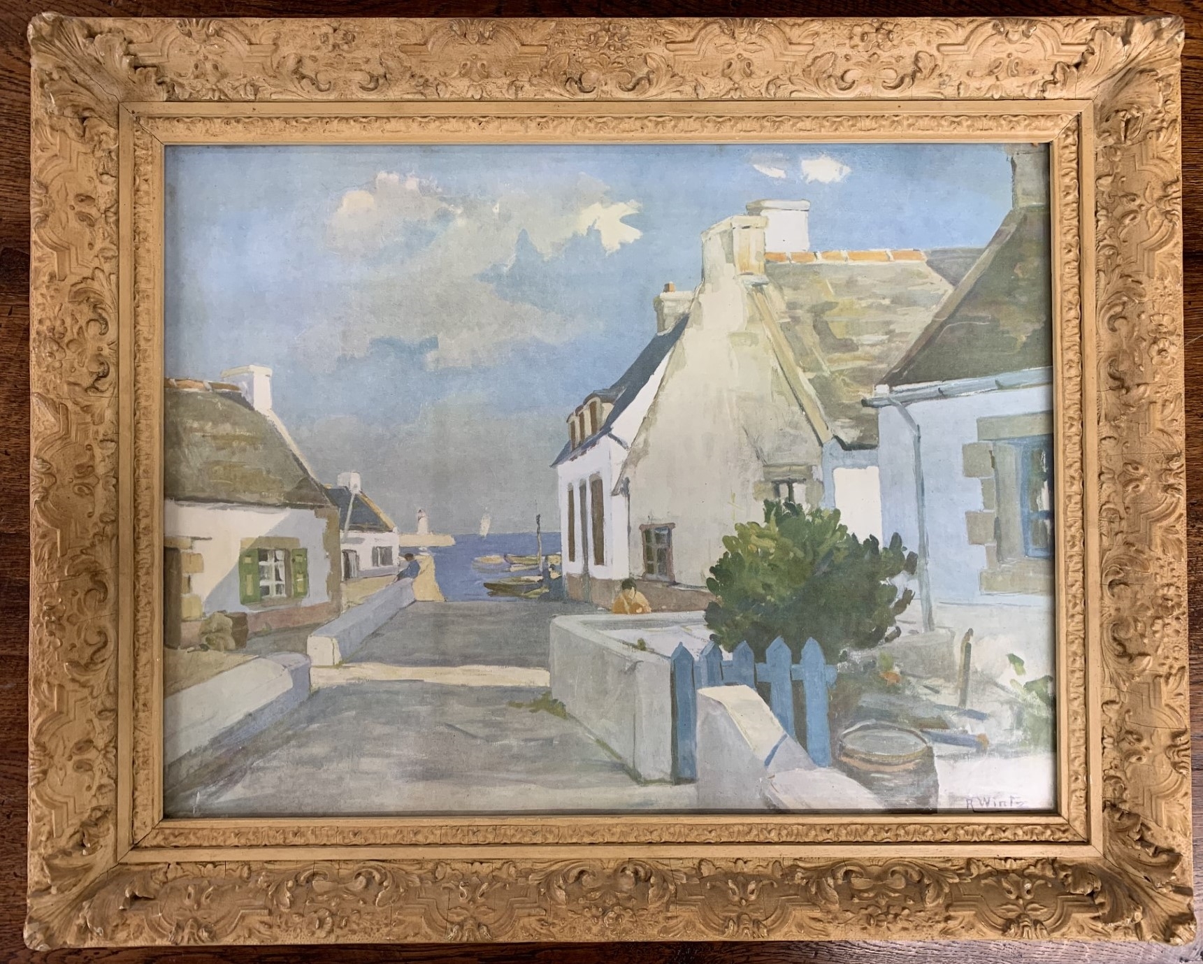 Raymond Wintz | Brittany cottages beside the sea | MutualArt