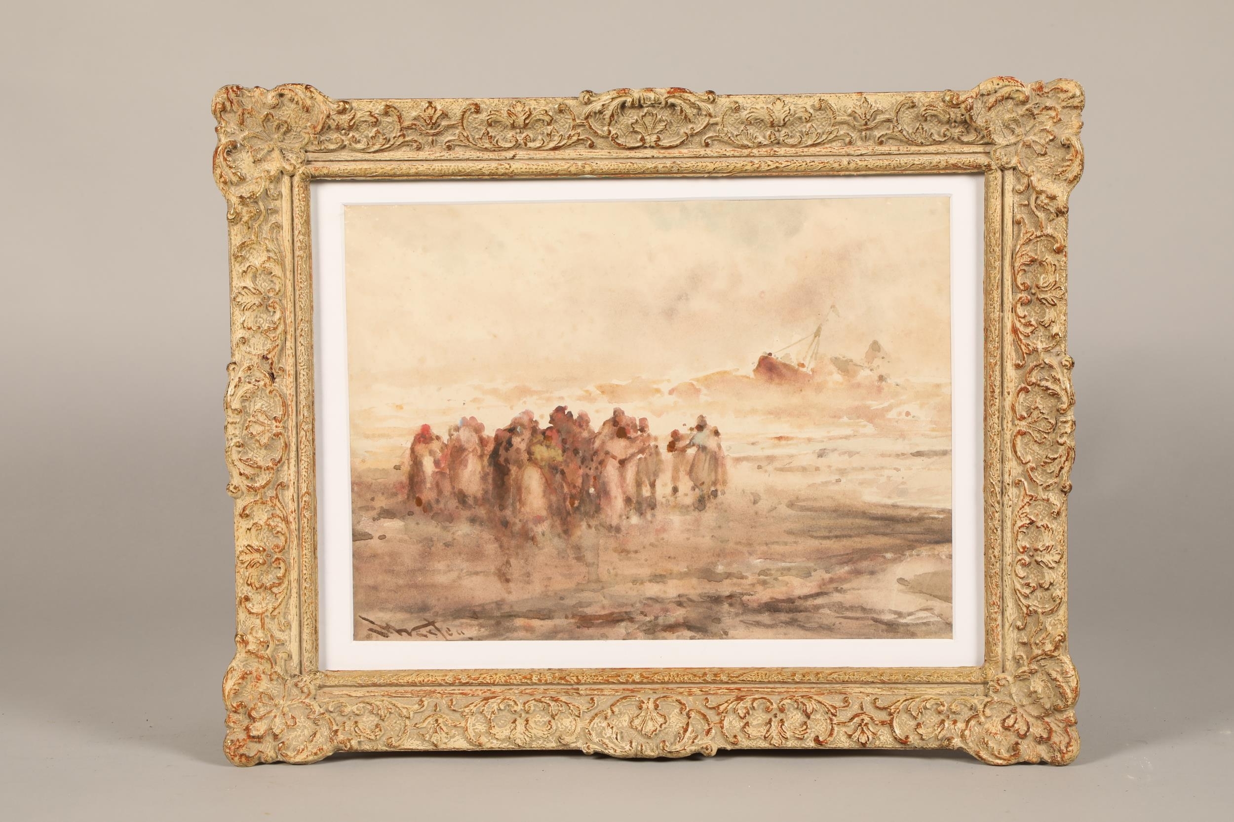 Frank Wasley | 'Gathering Crowd Watching a Stormy Sea' | MutualArt