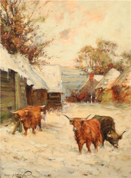 Tomson Laing | 'Winter Village' (1890) | MutualArt