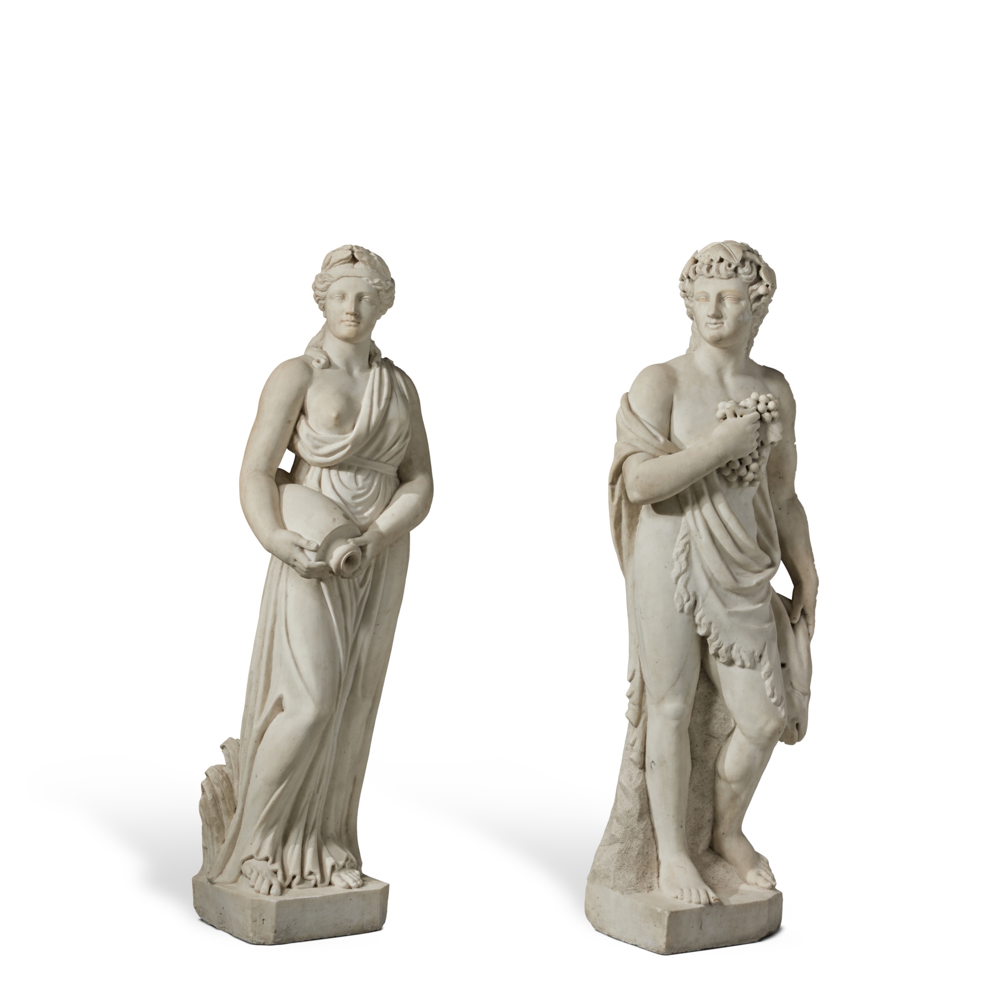 French School, 19th Century | A Pair of Large French Carved White ...