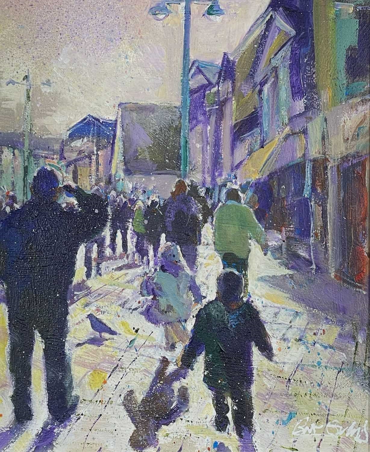 Bert Evans | street scene with figures | MutualArt