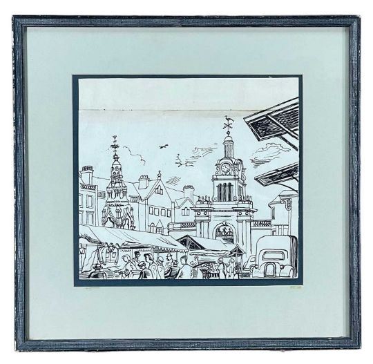 Edward Bawden | Marketplace, Saffron Walden | MutualArt