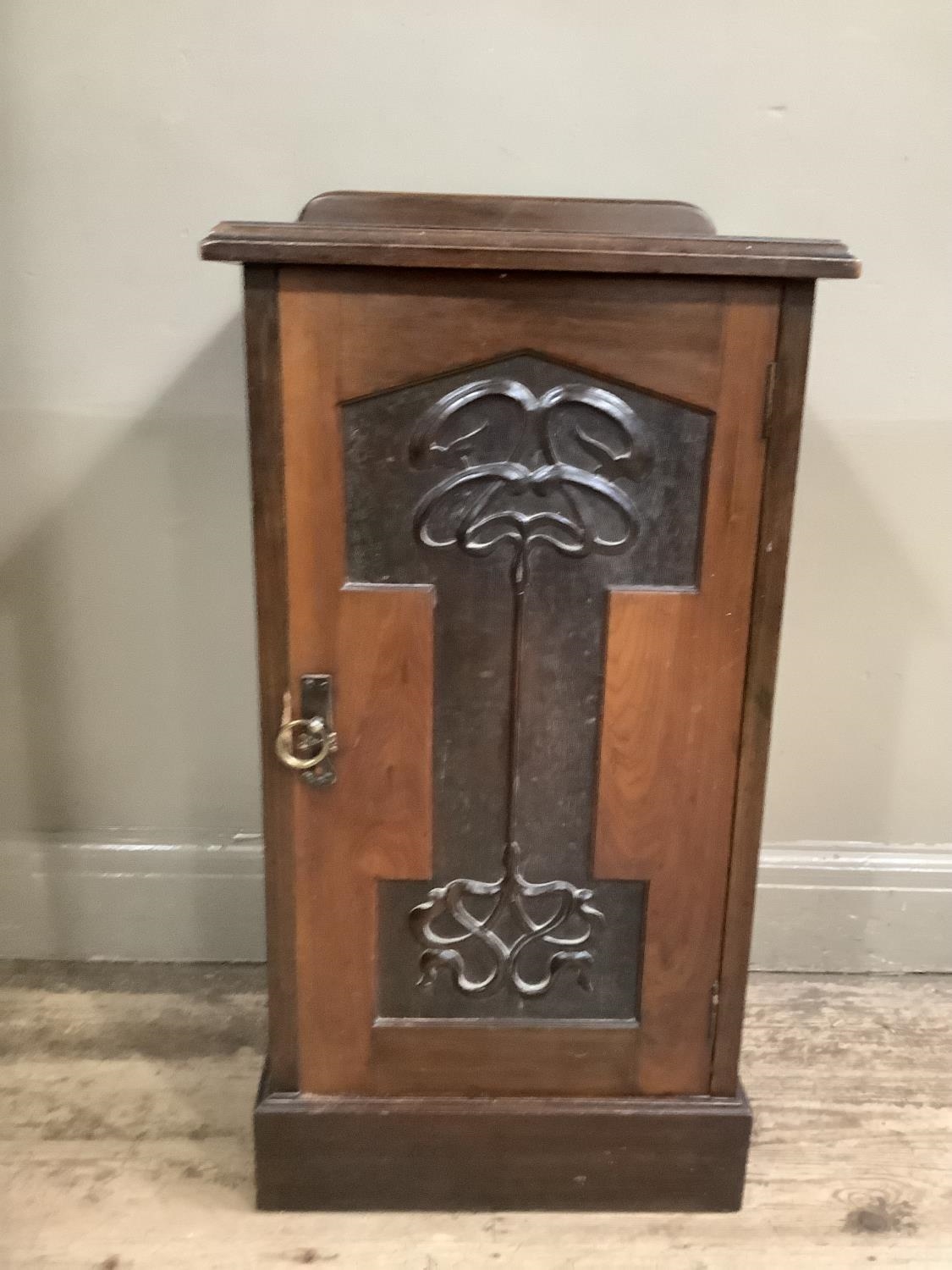 Art Nouveau School | An Art Nouveau style walnut pot cupboard with ...