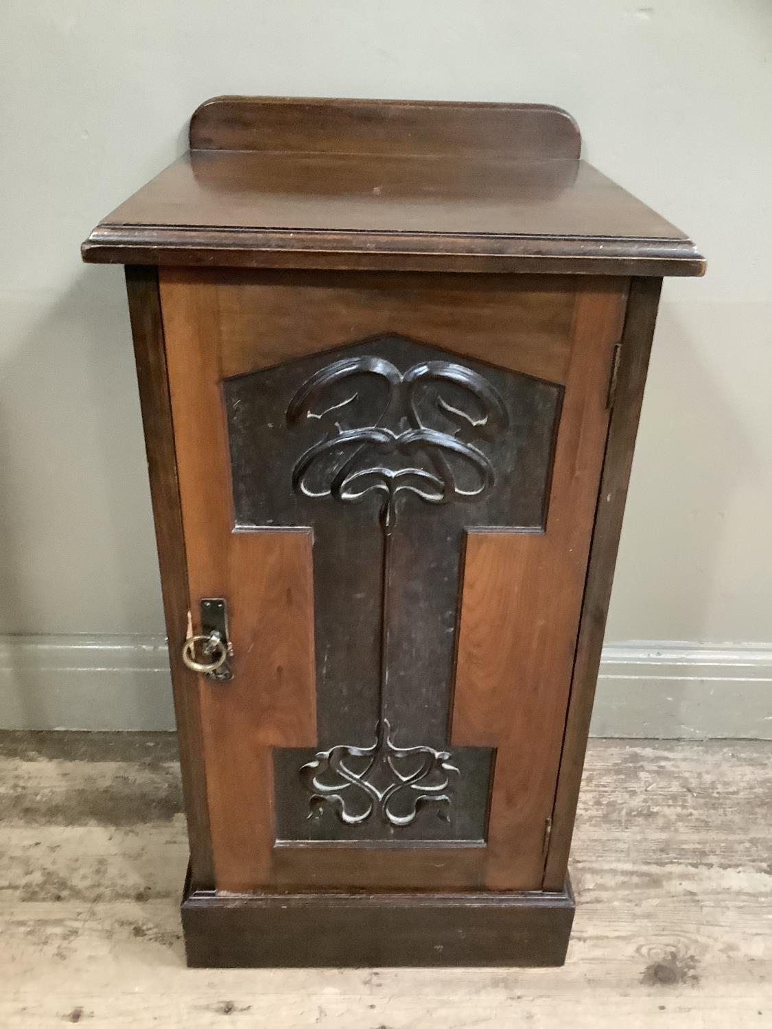 Art Nouveau School | An Art Nouveau style walnut pot cupboard with ...