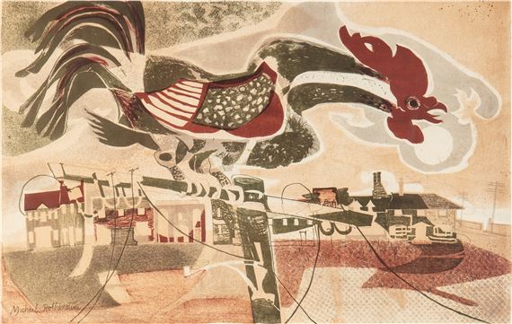 Michael Rothenstein | ROOSTER ON THE TELEGRAPH POLE | MutualArt