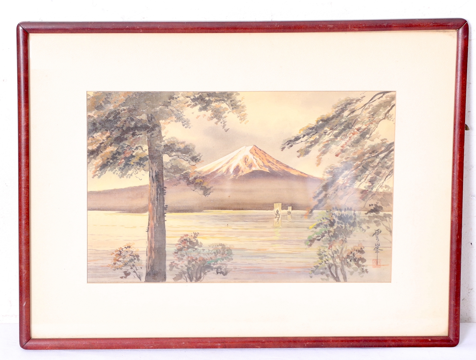 Ono Umpo | SUNSET SCENE OF MT. FUJI FROM LAKE KAWAGUCHI | MutualArt