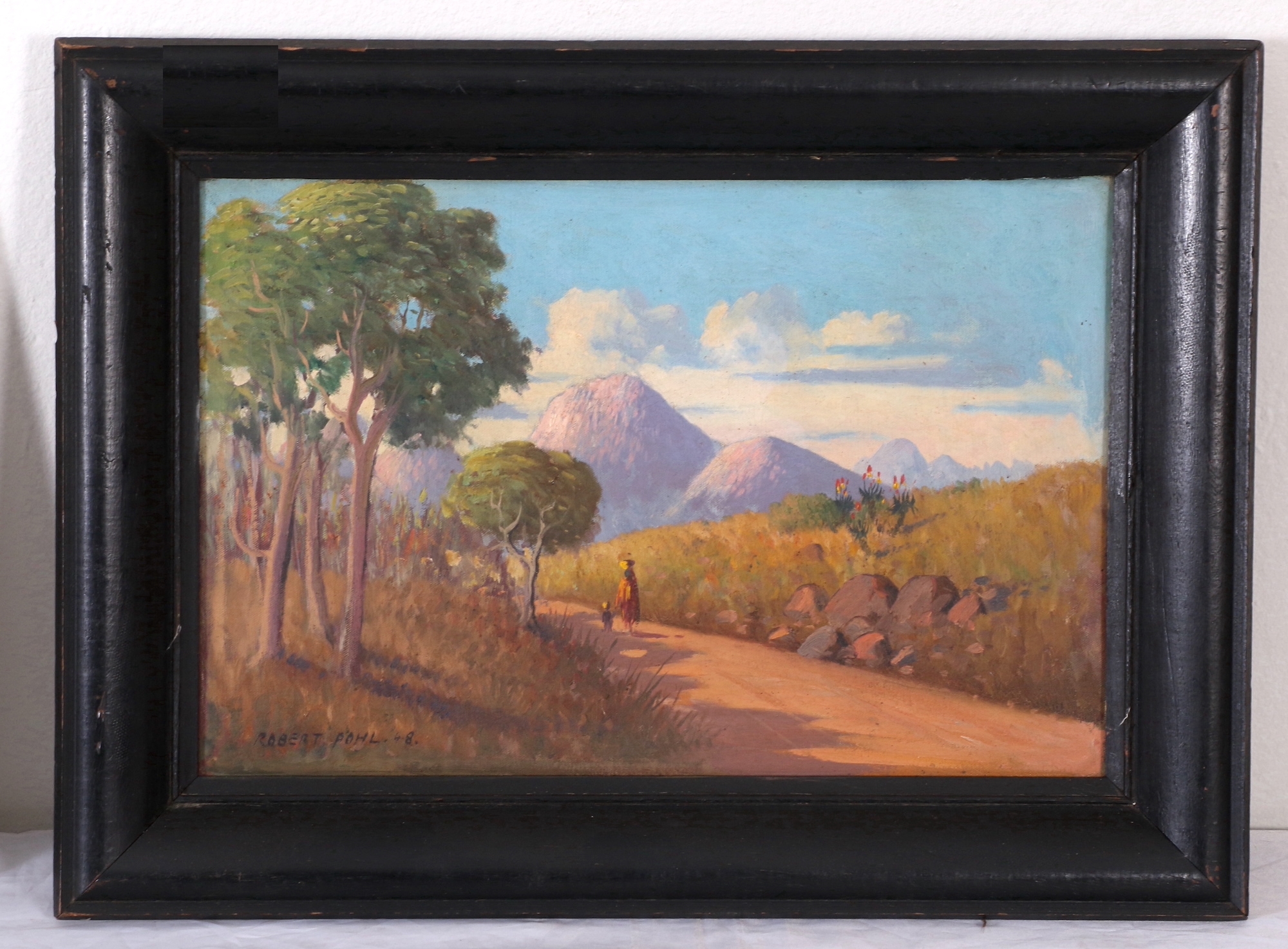 Robert Pohl | MOTHER AND CHILD WALKING ON THE FIRT ROAD | MutualArt