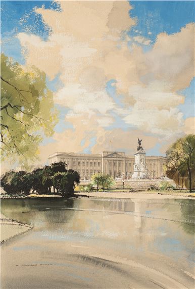 Rowland Hilder | BUCKINGHAM PALACE FROM ST JAMES'S PARK | MutualArt