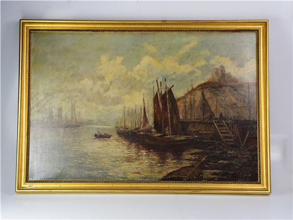 Edwin Ellis | Dutch harbour scene | MutualArt