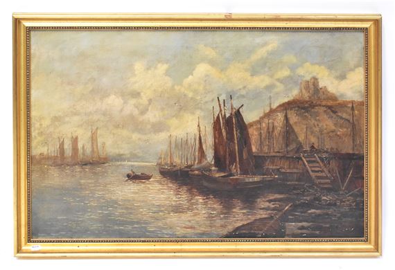 Edwin Ellis | Dutch harbour scene | MutualArt
